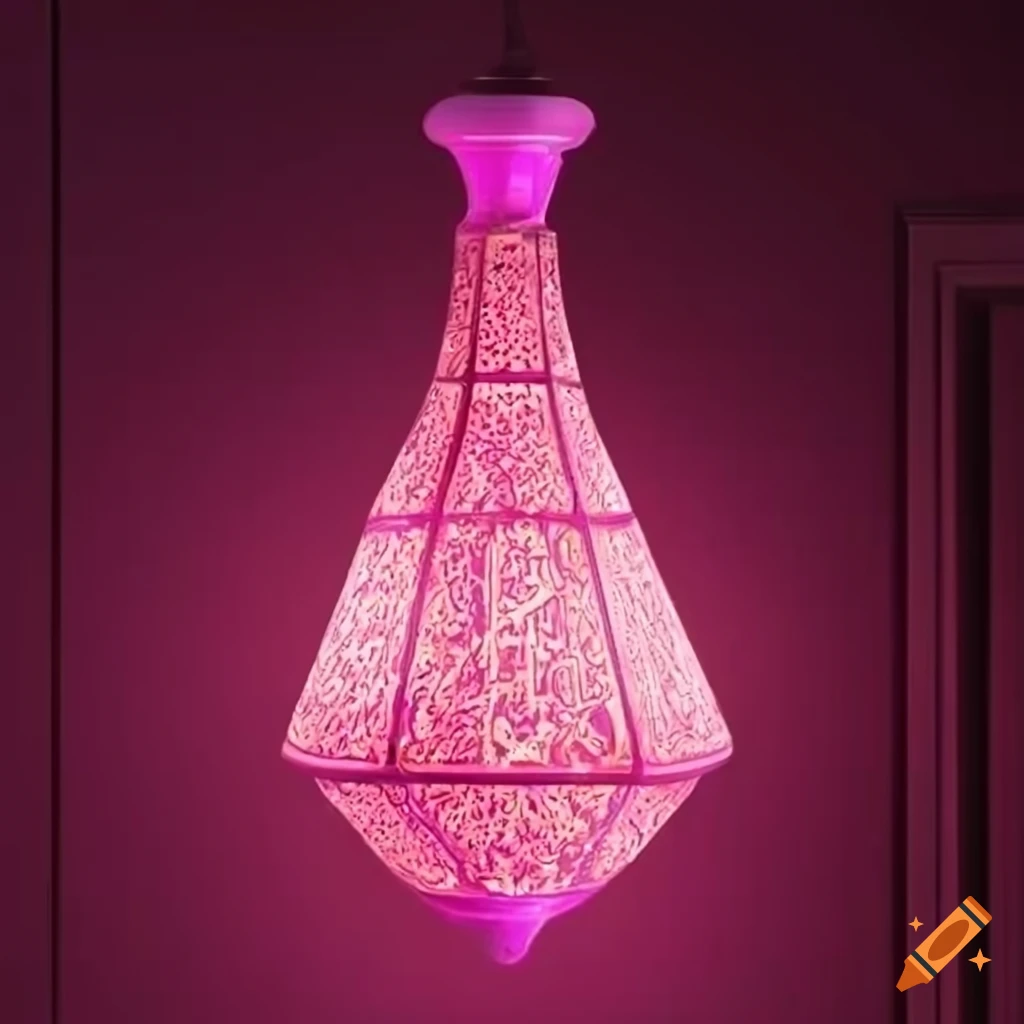 Pink islamic art lamp on Craiyon