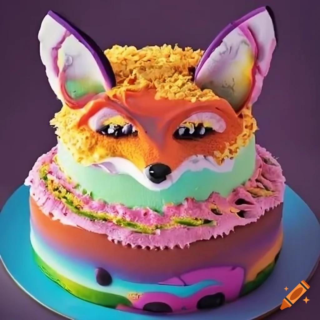 Fox baking a cake