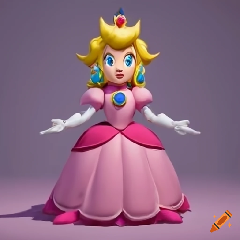 Princess peach and link in pink ballgowns