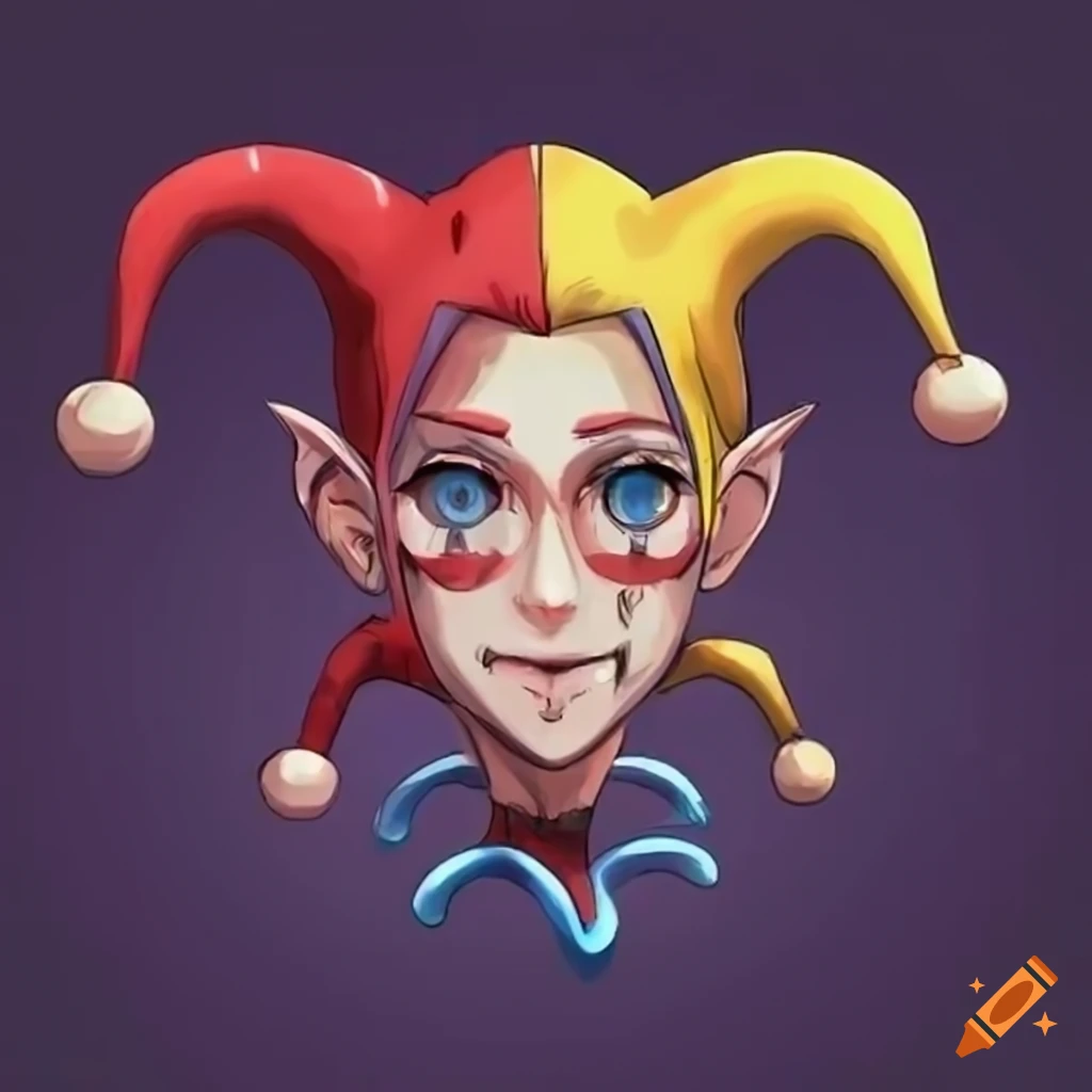 Minimalist scarecrow jester artwork on Craiyon