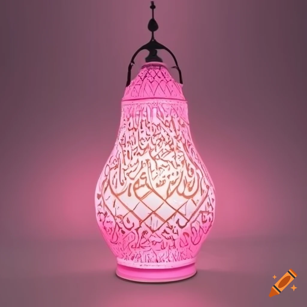 Pink lamp in islamic art style on Craiyon