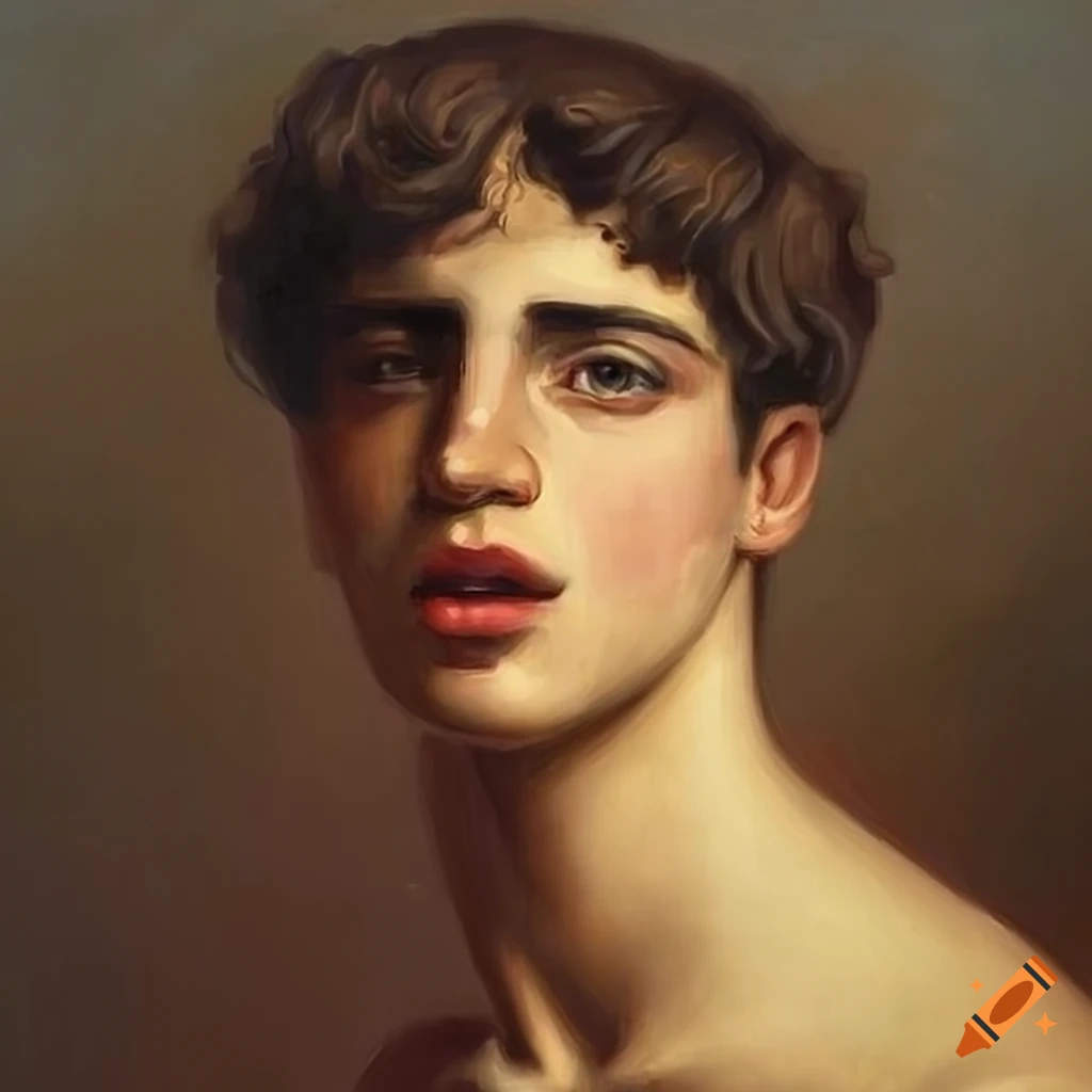 Classic Greek painting of male god of beauty on Craiyon