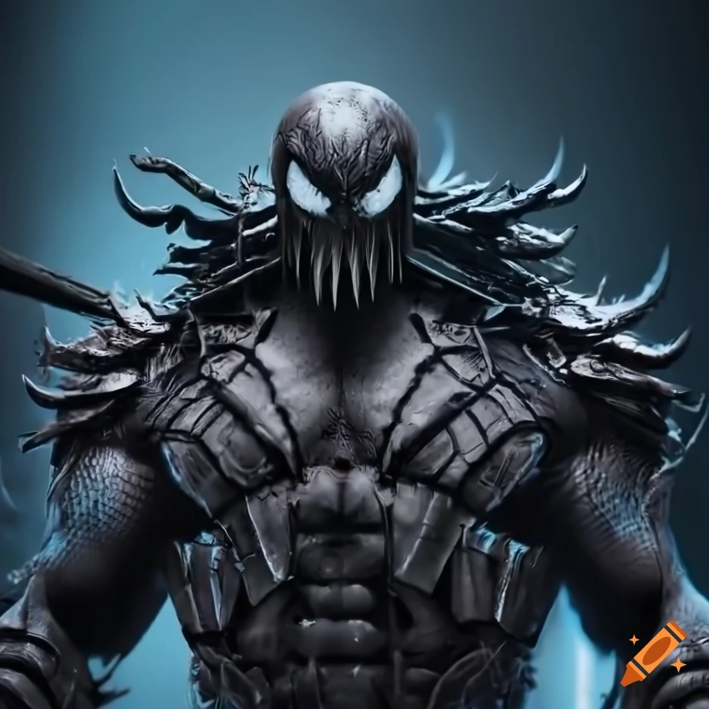 Cinematic shot of venomized shredder