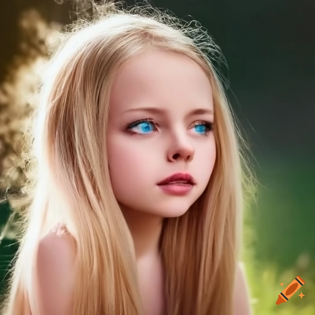 Portrait of a young blonde girl named bella on Craiyon