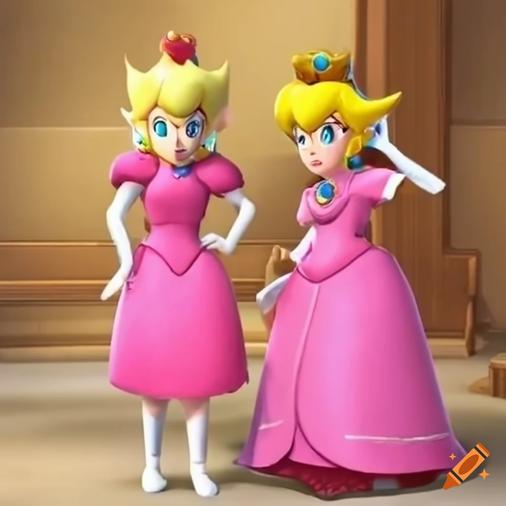 Link from legend of zelda with princess peach's shoes in a cozy room on ...