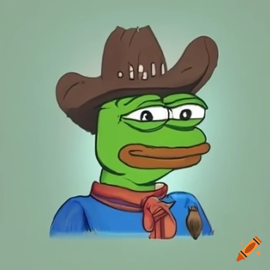 Pepe the frog as a cowboy on Craiyon