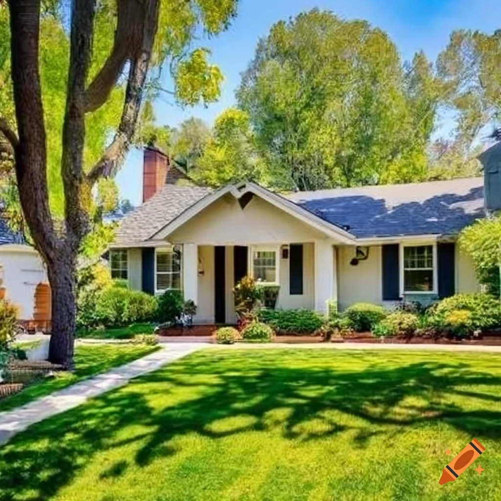 Beautiful California home with lush surroundings on Craiyon