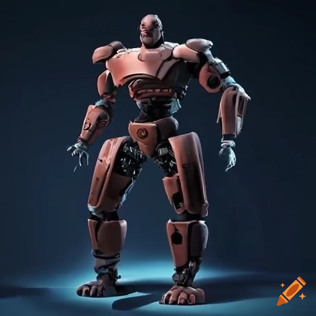 Digital art of a destructive bulky robot on Craiyon