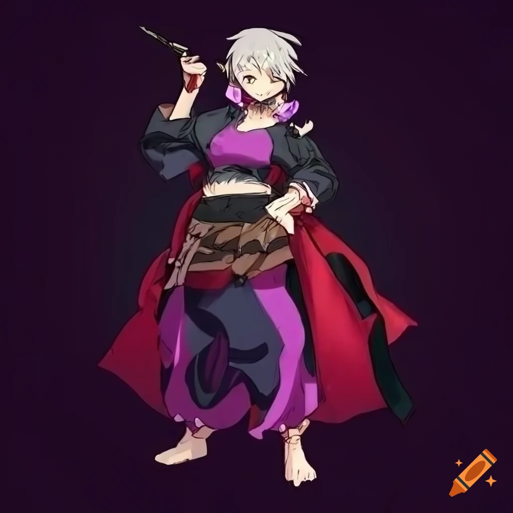 Illustration of an alchemist woman on Craiyon