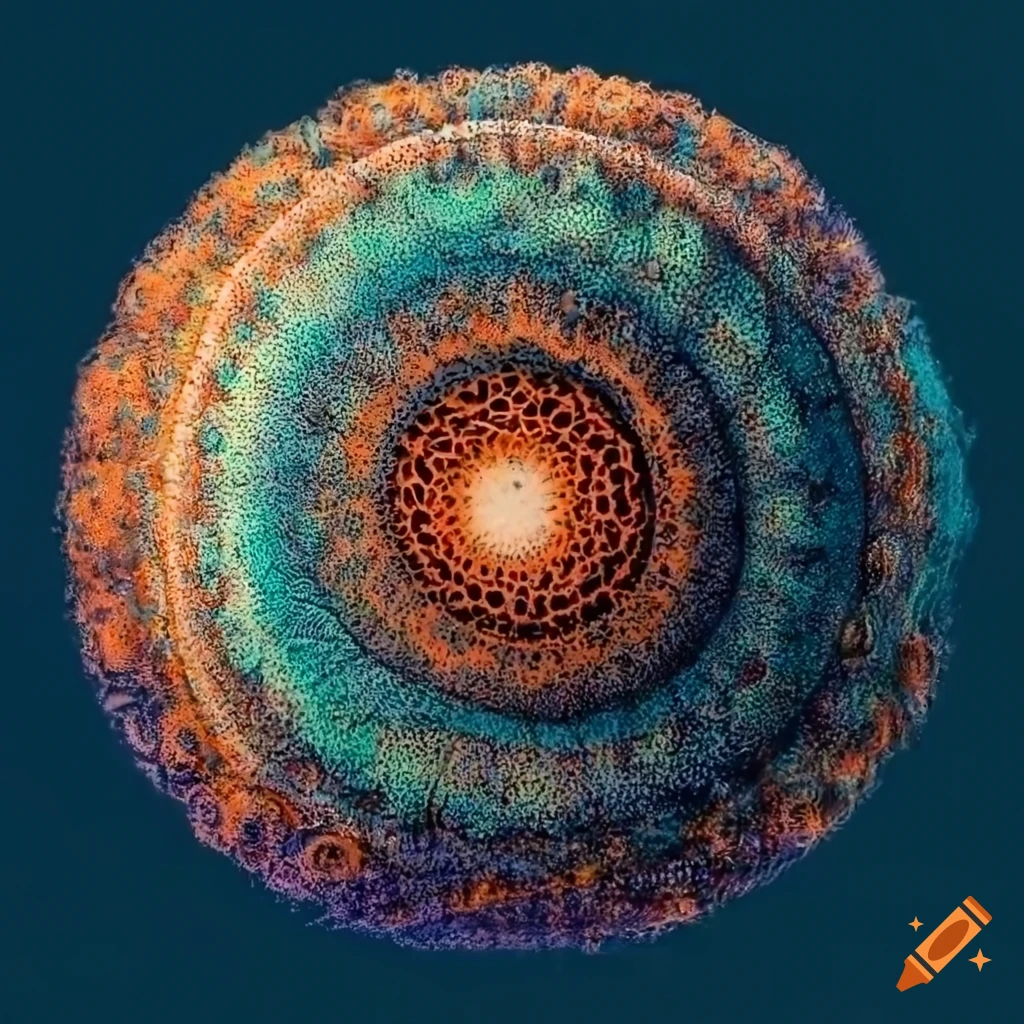 Macro photography of spherical seed heads with concentric circles on ...