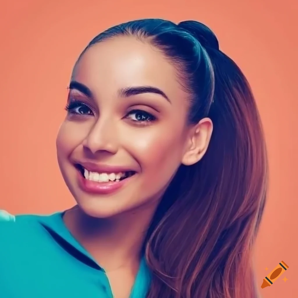 Close-up portrait of a beautiful young woman with a ponytail on Craiyon