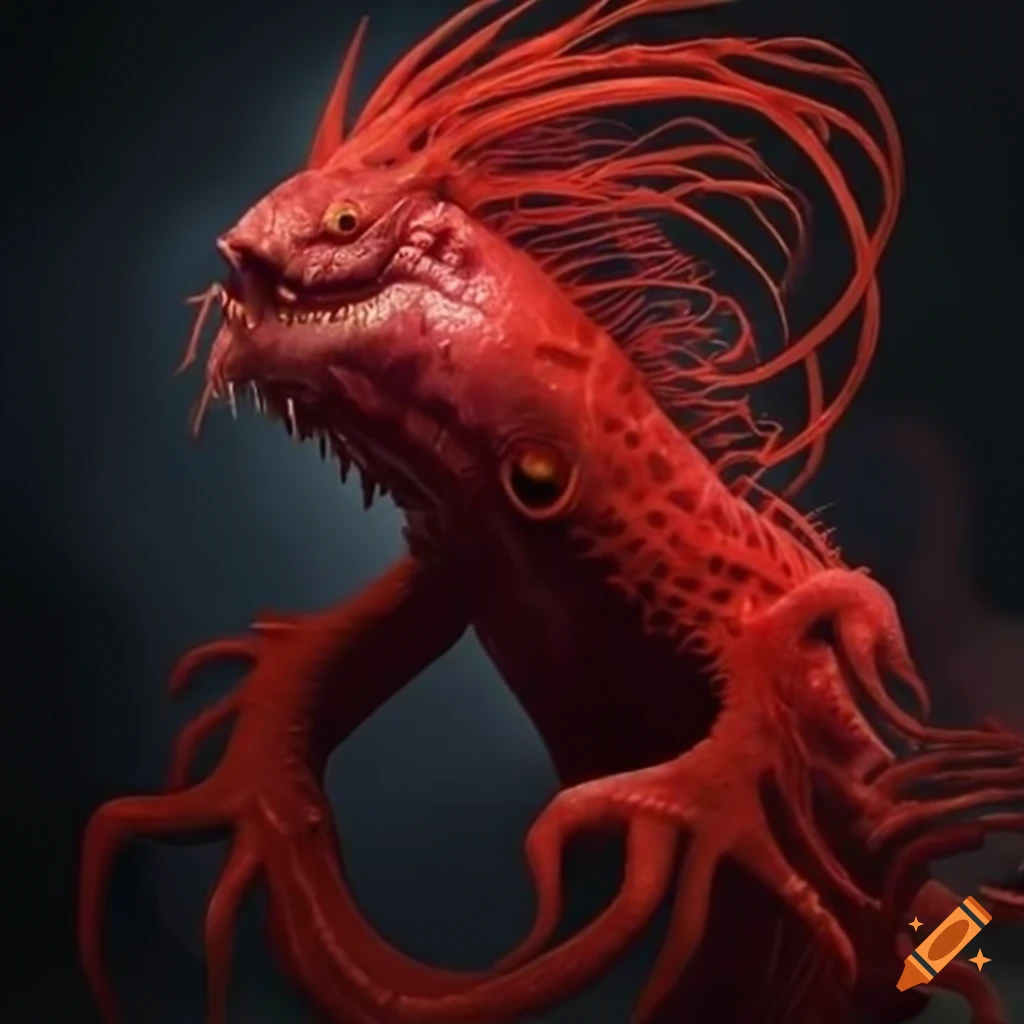 Red sea creature monster