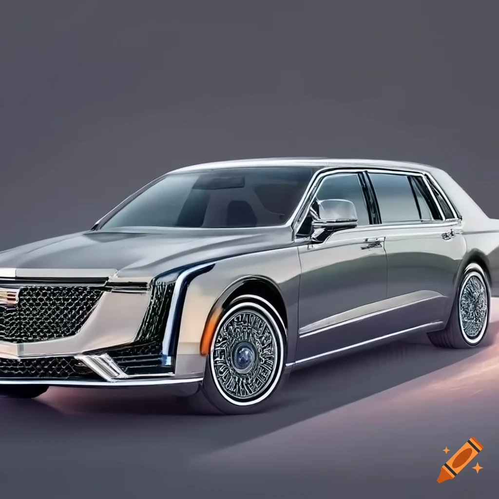 Silver Cadillac Brougham d'Elegance sedan on Craiyon