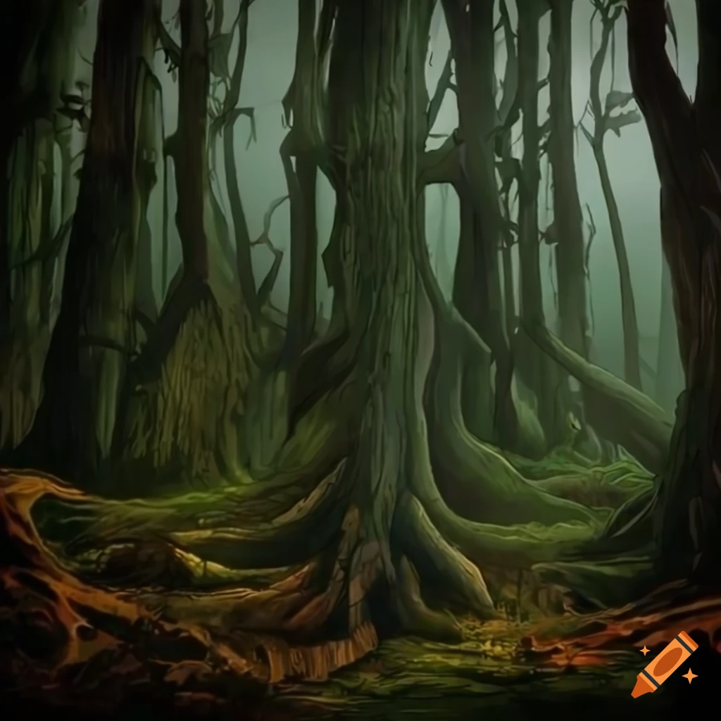 Swamp tree background texture on Craiyon