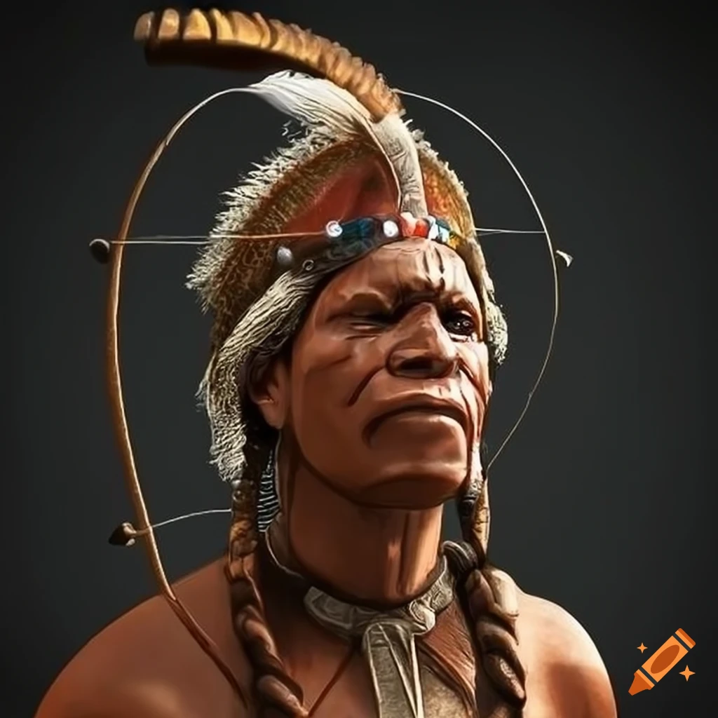 Khoisan archer in traditional armor