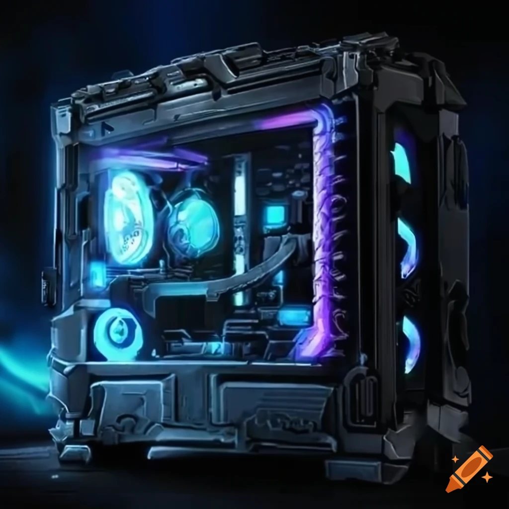 PC case with StarCraft 2 design on Craiyon