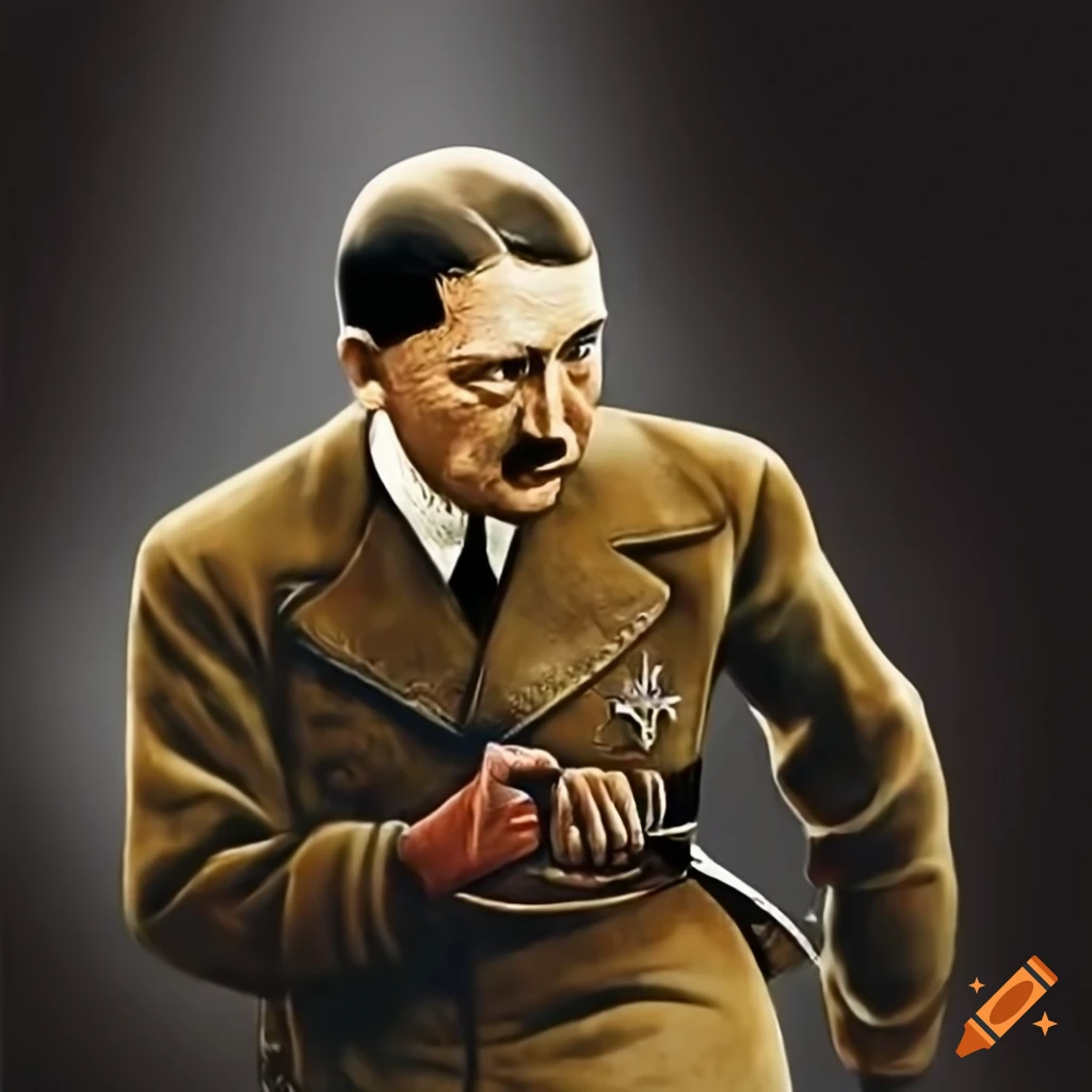 Satirical image of hitler playing football
