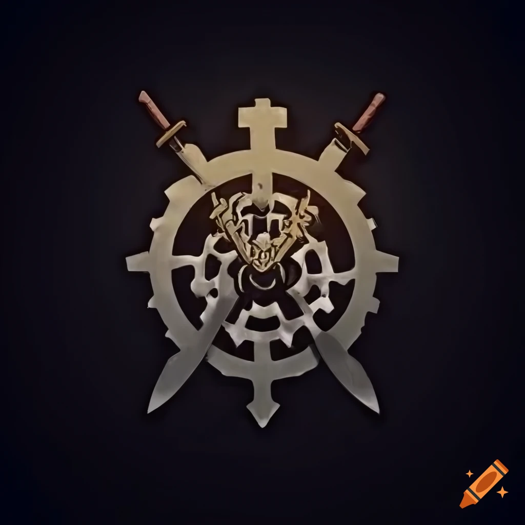 Logo of gears and swords on Craiyon