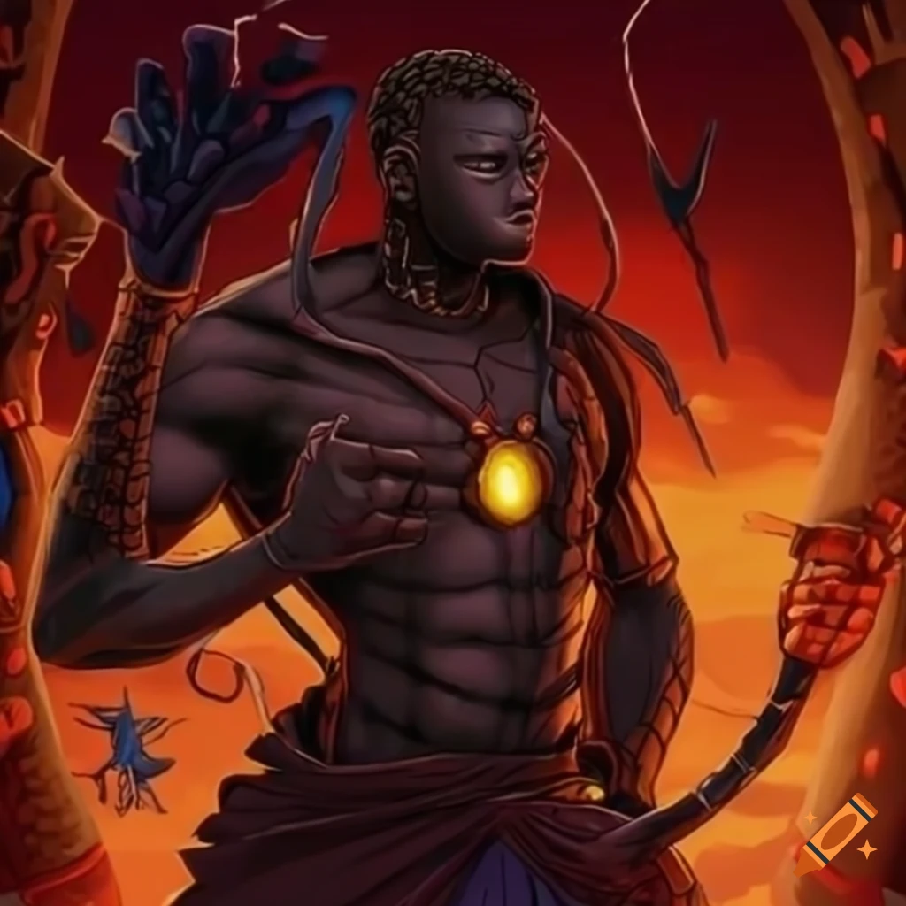 Artwork depicting kweku, the spider god on Craiyon
