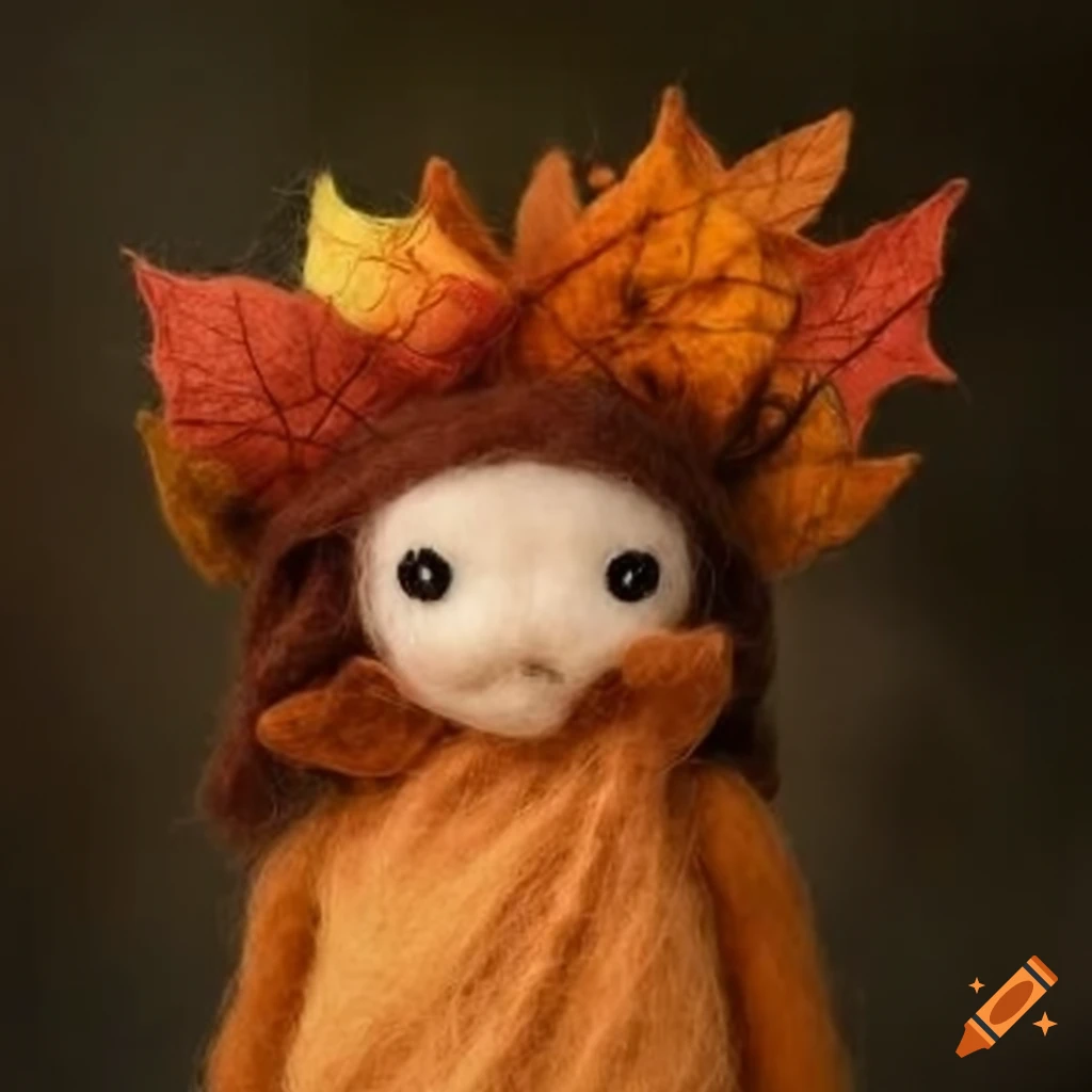 Felted wool october creatures in masks and costumes on Craiyon