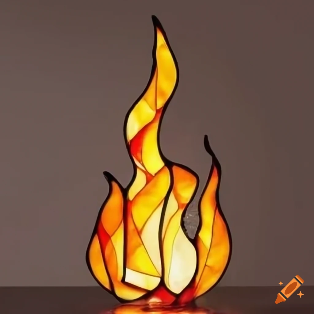 Stunning stained glass with fiery colors on Craiyon