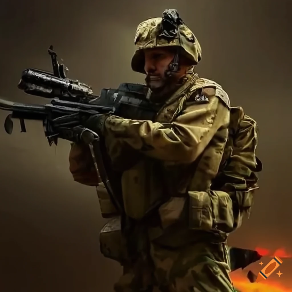 Image depicting military-themed adventures on Craiyon