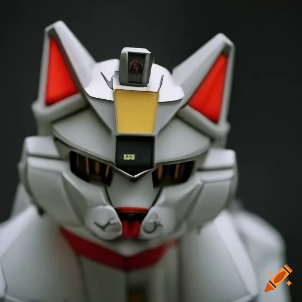 Cat dressed up as a gundam robot on Craiyon