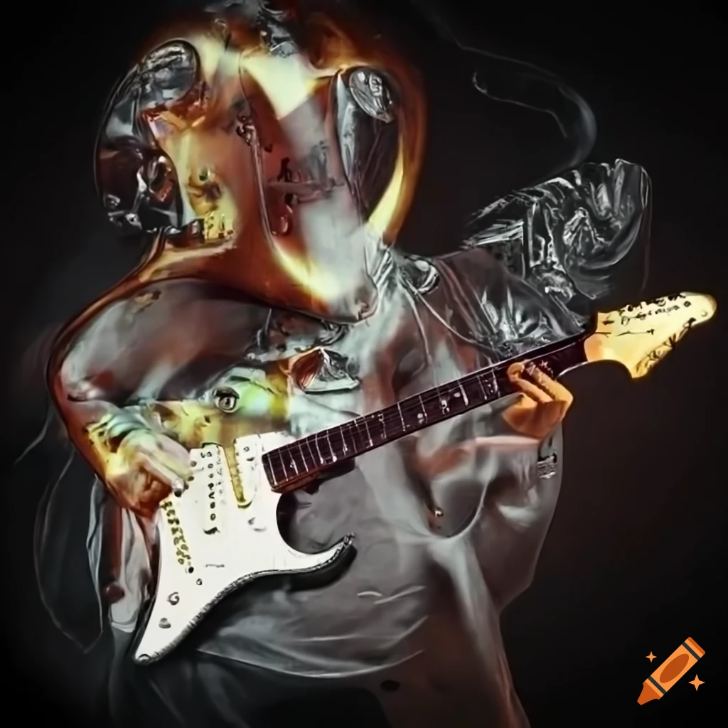 Exploded 3d drawing of a fender stratocaster guitar on Craiyon