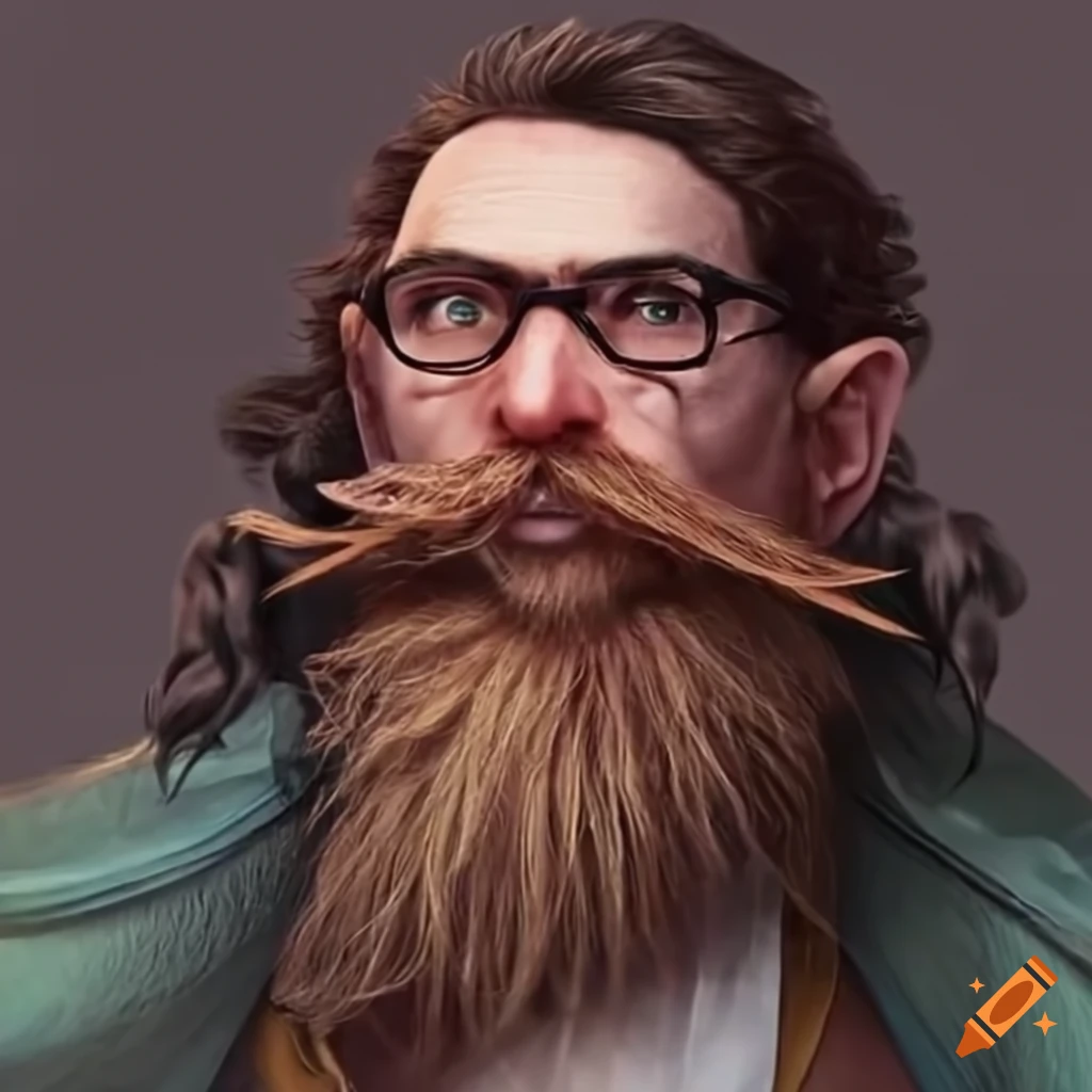 Humorous fantasy illustration of a jolly middle-aged himbo psychologist ...