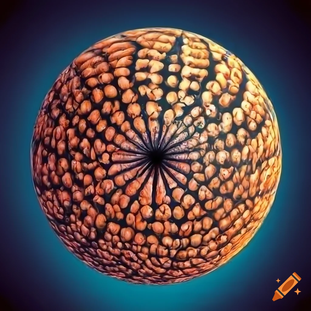 Macro photography of spherical seed heads with concentric circles on ...