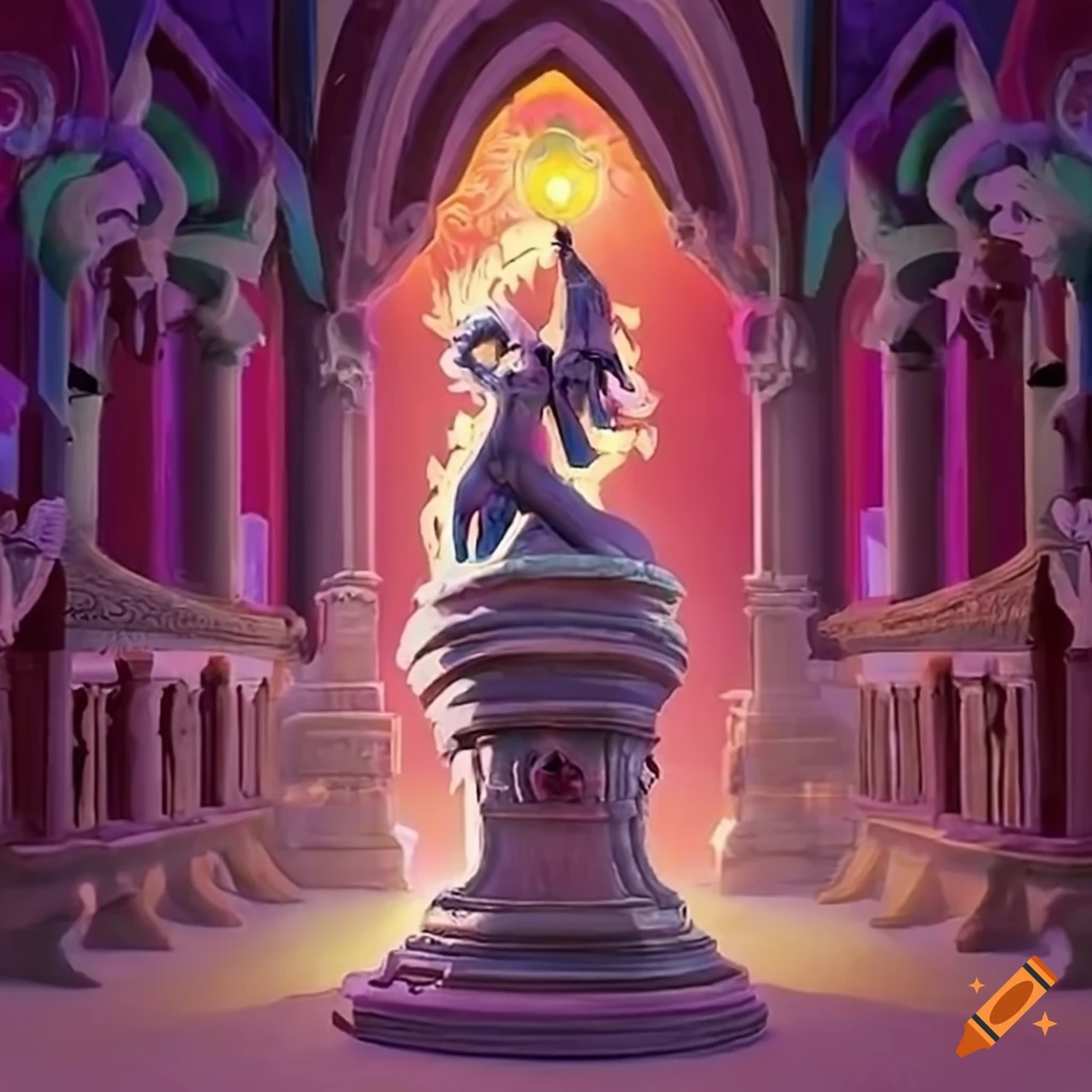 Two lovers frozen in a statue on Craiyon