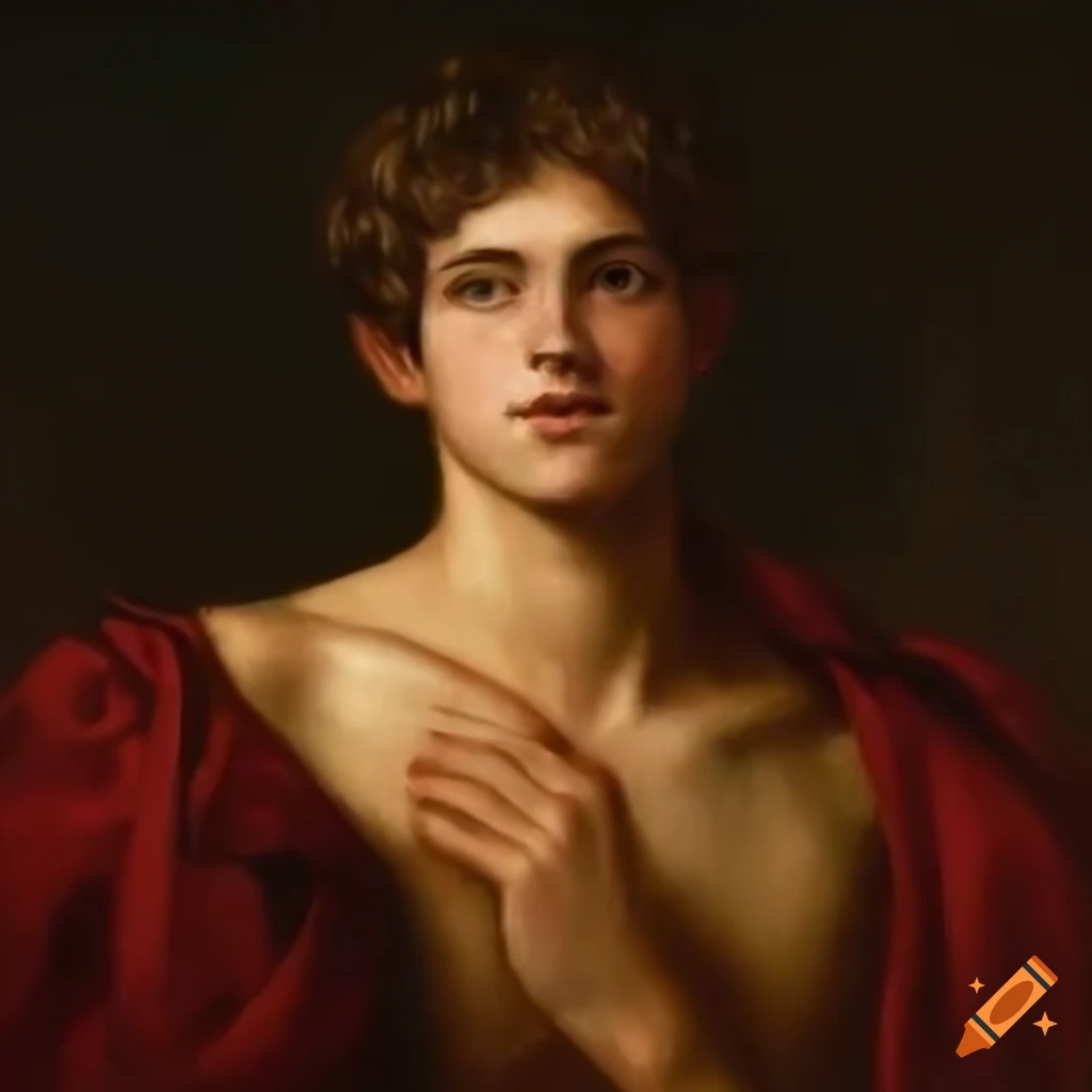 Portrait d'un jeune héros grec avec un lacet noué à la tête on Craiyon