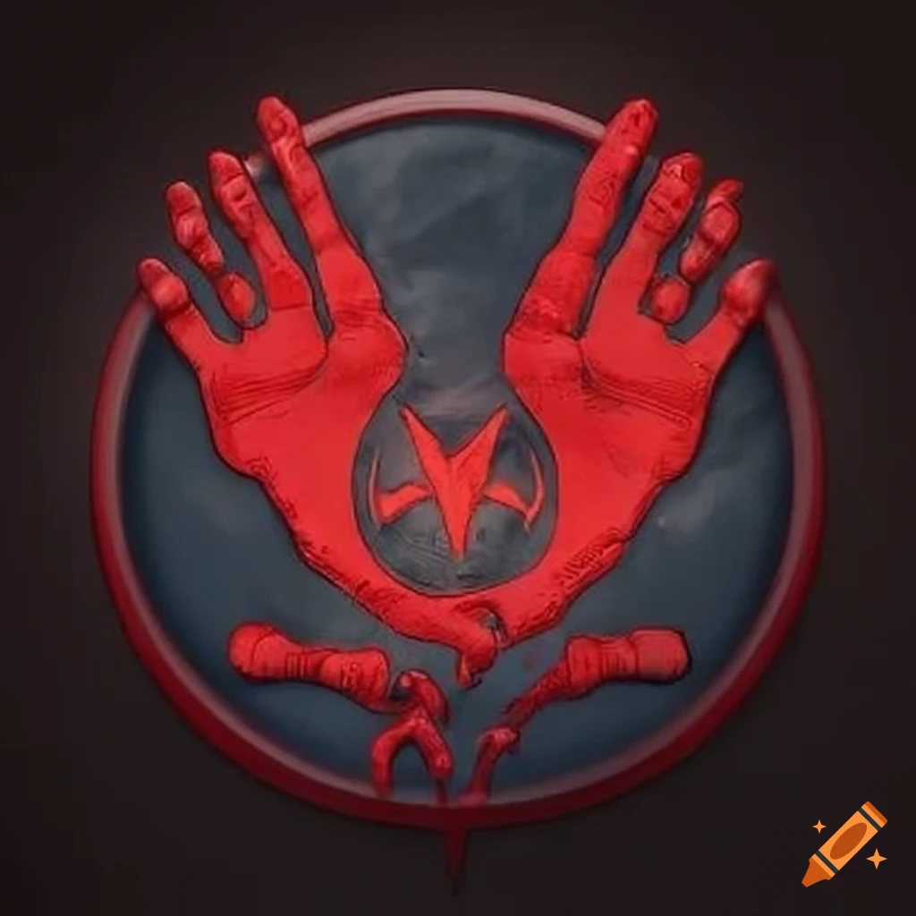 Wizard terran emblem in dark red and dark orange colors on Craiyon
