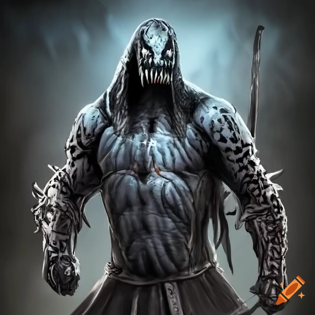 Medieval representation of Venom on Craiyon