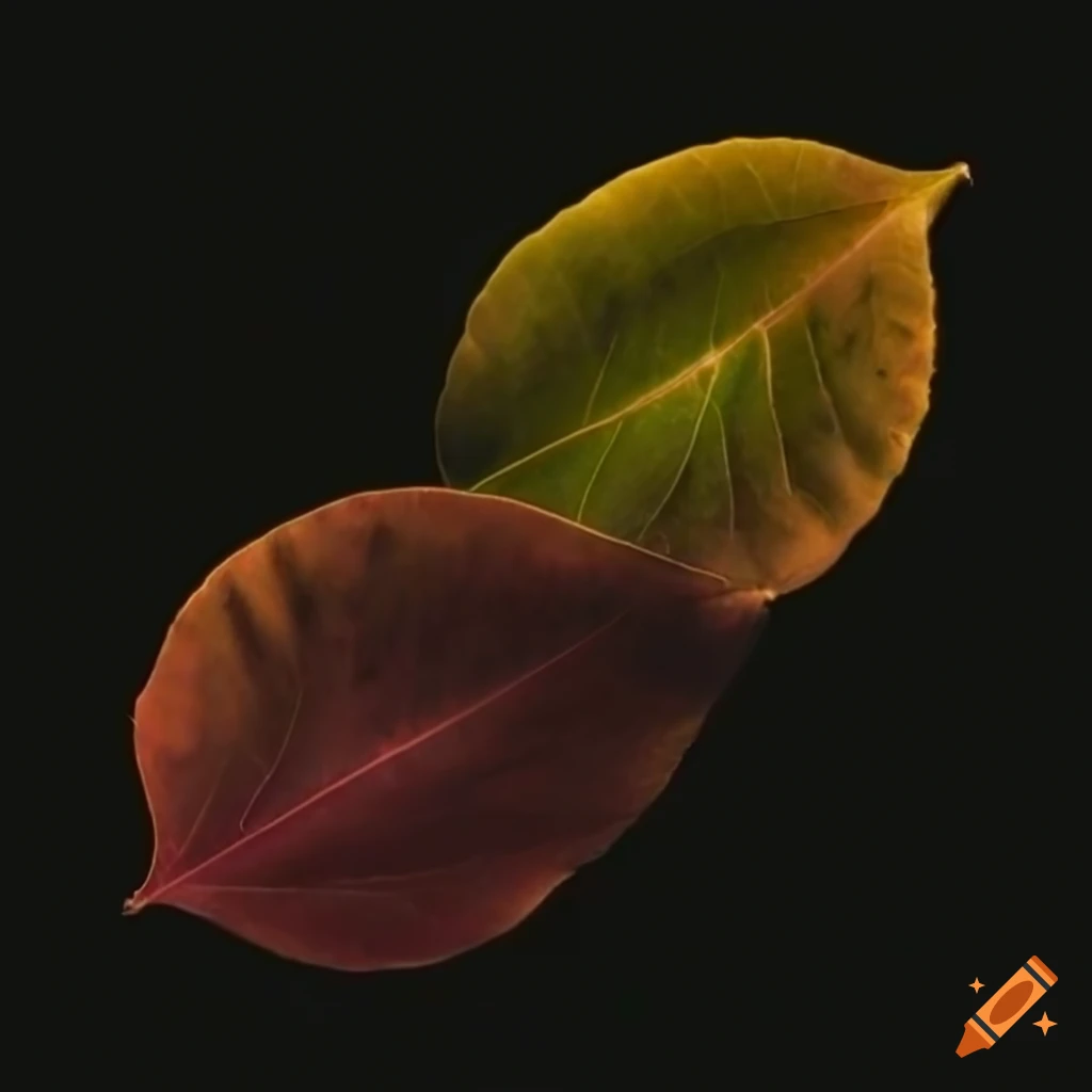 Minimalistic view of two leaves