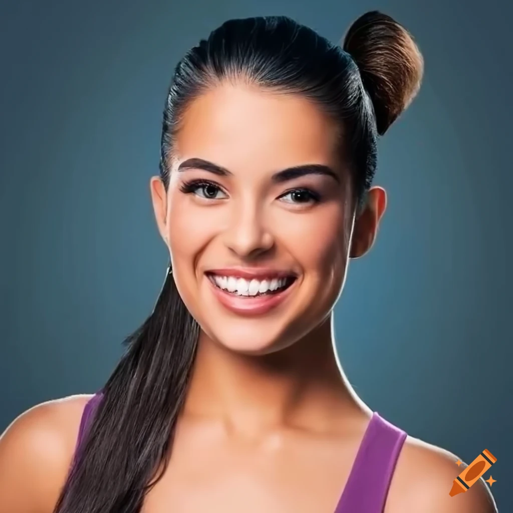 Portrait of a beautiful young woman with a ponytail on Craiyon