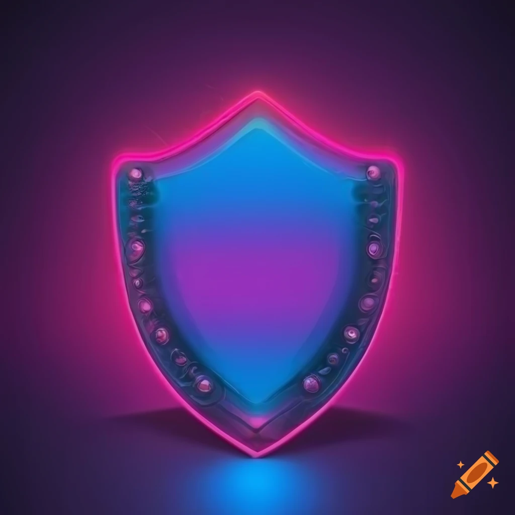 Neon art style medieval shield