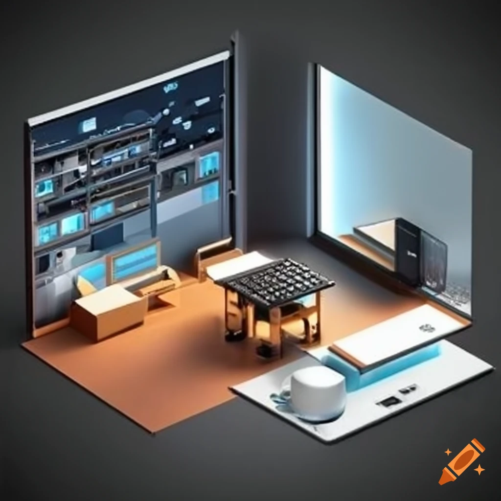 Immersive gaming room with stunning furniture and high-tech equipment ...