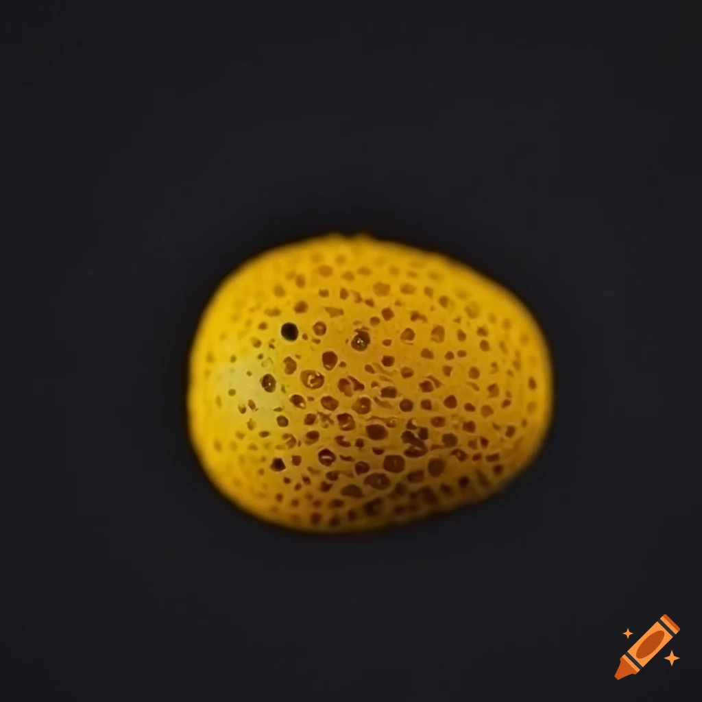 Close-up of small yellow seeds on Craiyon