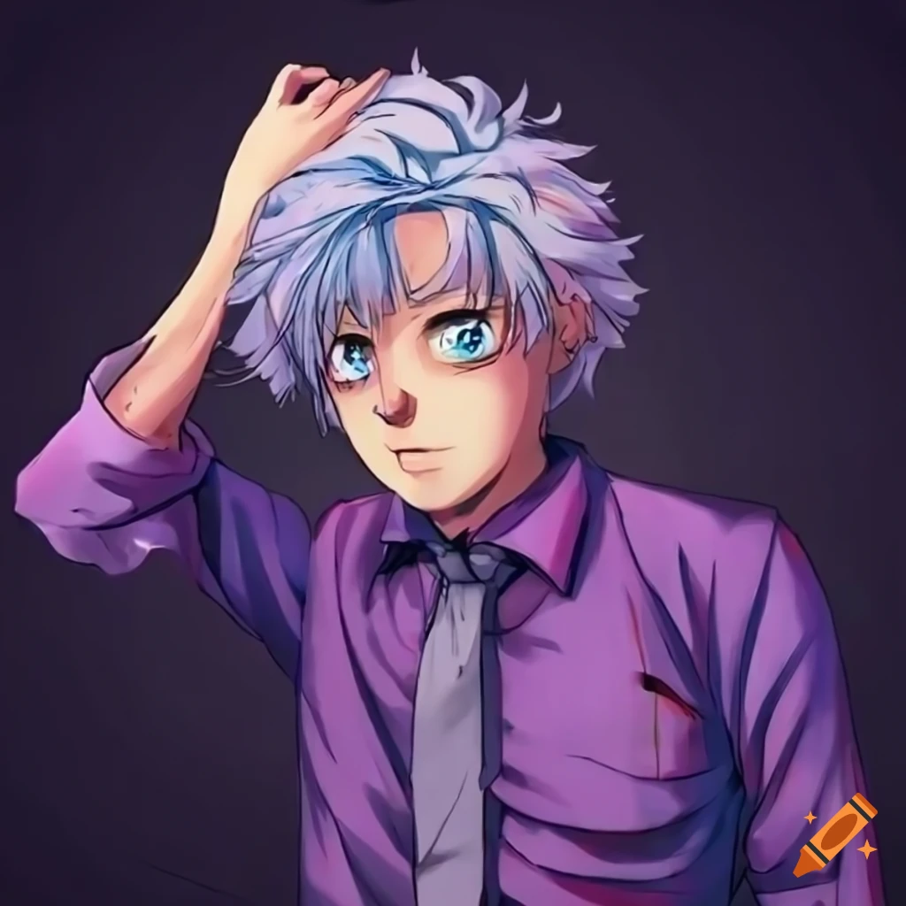 Stylish button-up shirt on an anime character