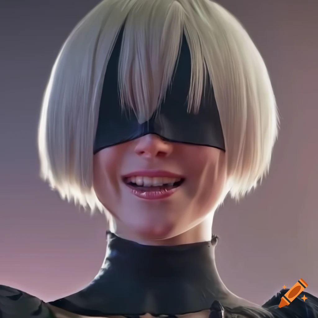 2b from nier automata reimagined as a human on Craiyon
