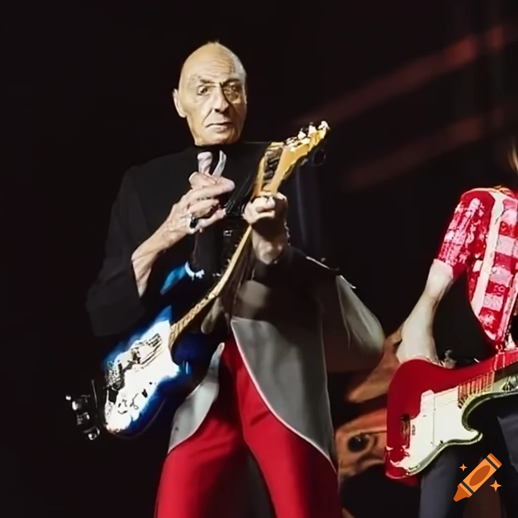 Jean luc picard performing with the rolling stones on Craiyon