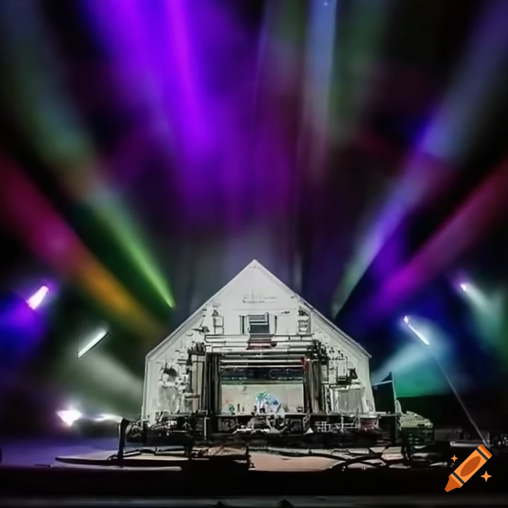 Power generator and music stage setup on Craiyon