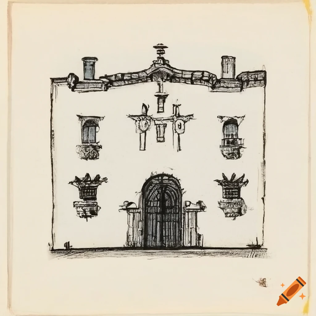 Symbol of a rustic hacienda with a bell tower on Craiyon