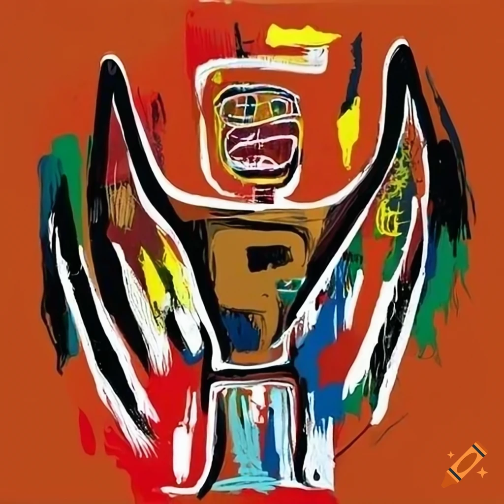Vibrant painting of an african angel with wings on Craiyon