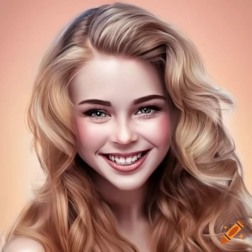 Portrait Of A Smiling Young Woman With Freckles And Blonde Hair On Craiyon