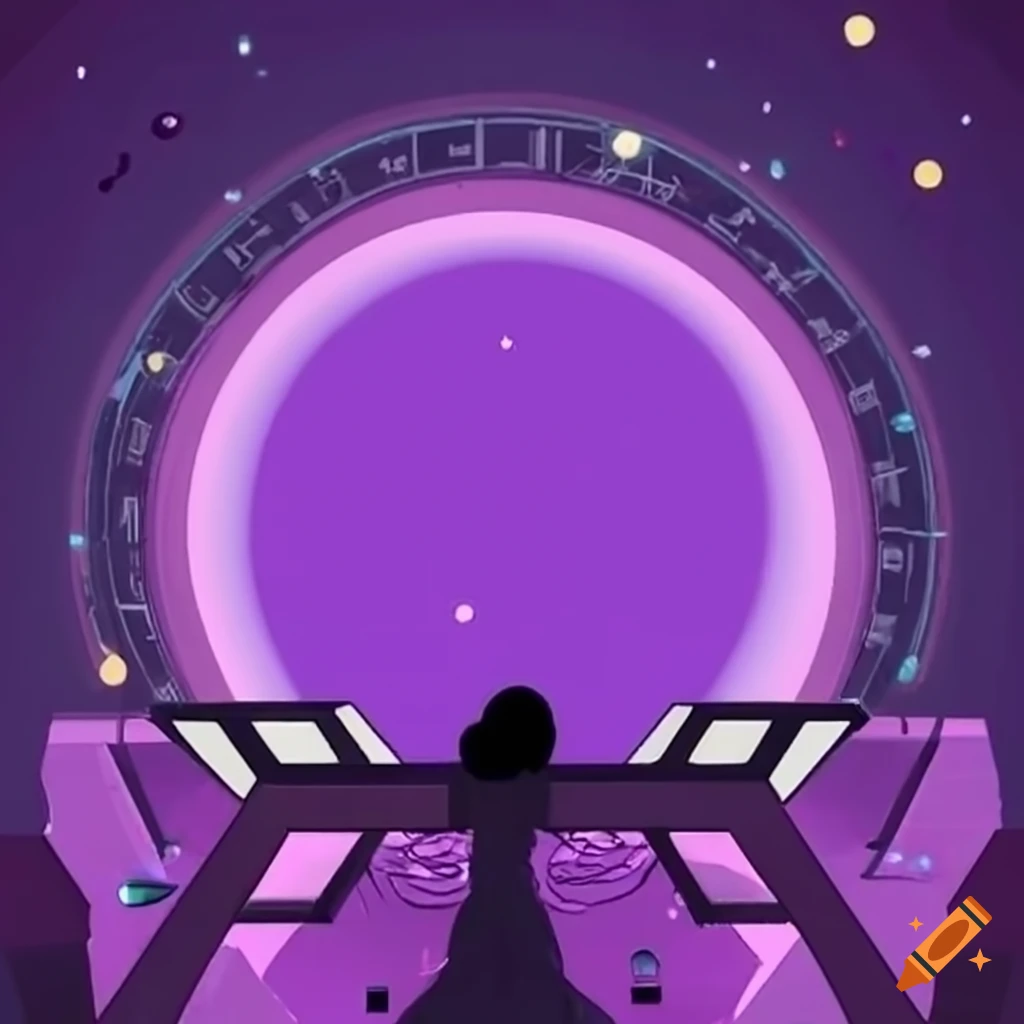 Purple stargate on the moon