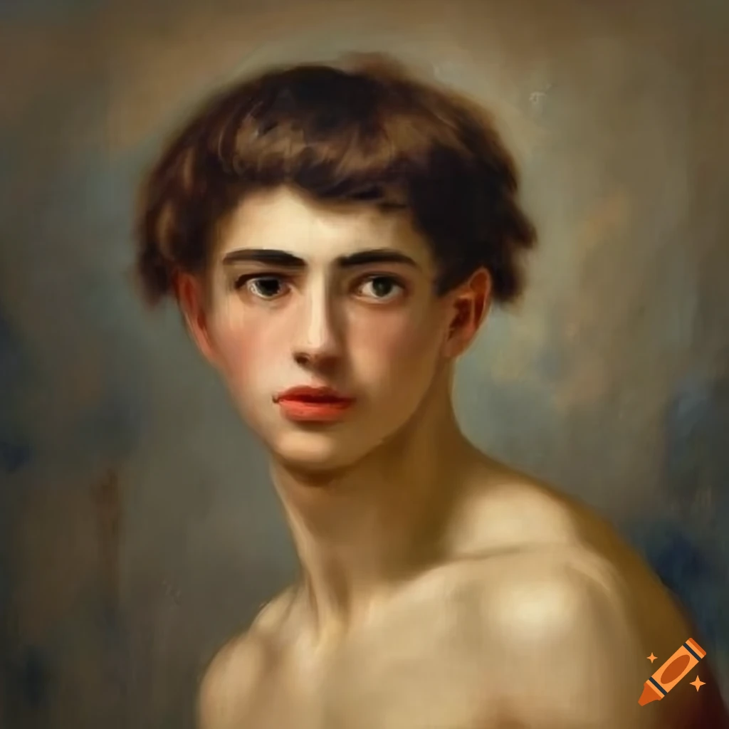 Classic greek painting of a confident and powerful male god on Craiyon