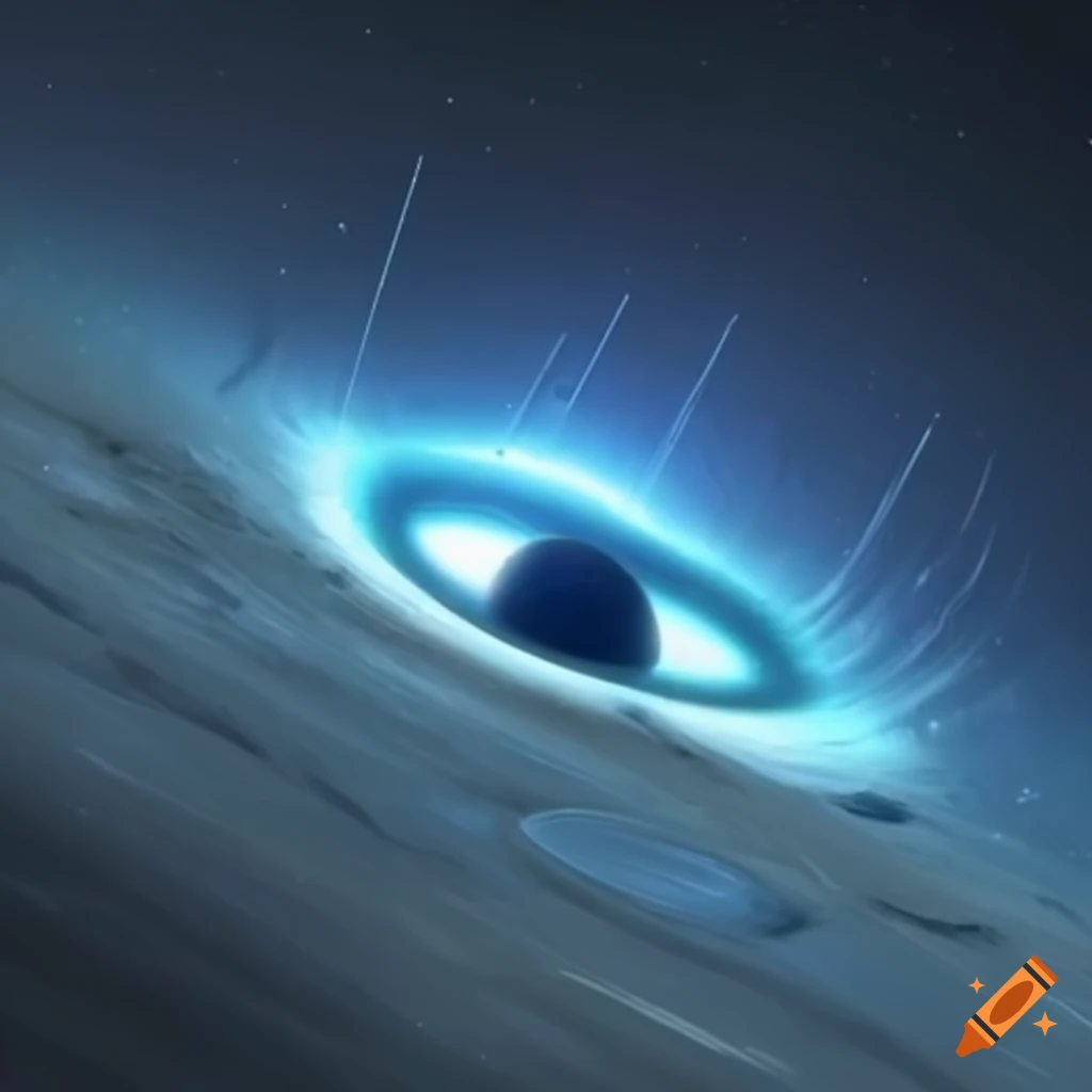 Image of aliens harvesting materials from a black hole