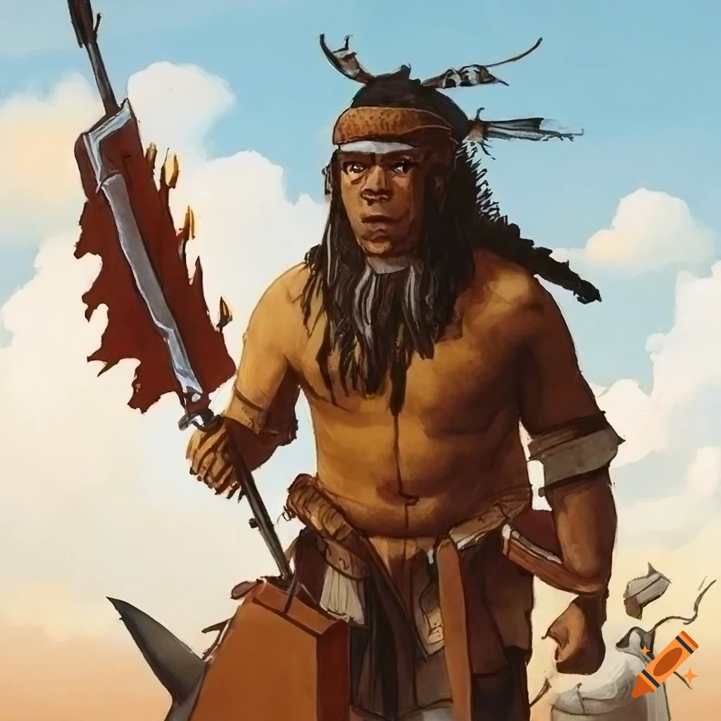 Khoisan warrior wearing traditional armor on Craiyon